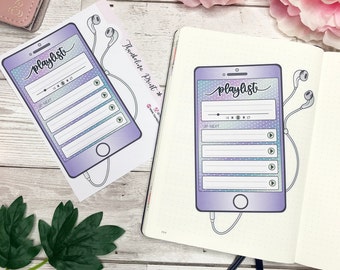Phone/music Player Playlist Tracker Bullet Journal Sticker - Etsy