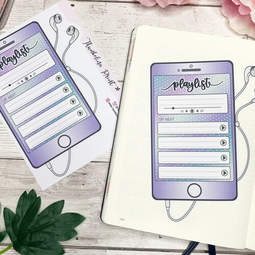 Phone/music Player Playlist Tracker Bullet Journal Sticker - Etsy