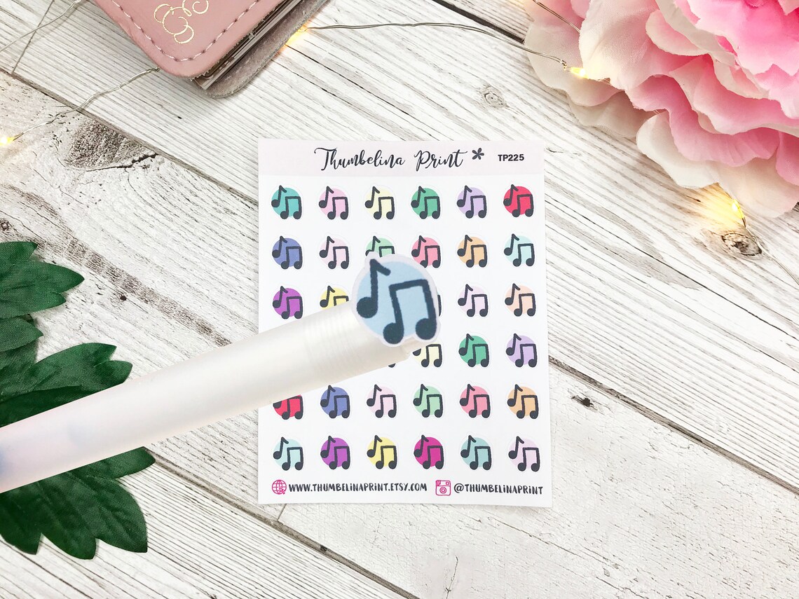 Music Note Planner Stickers | Decorative & Functional Planning | Music ...