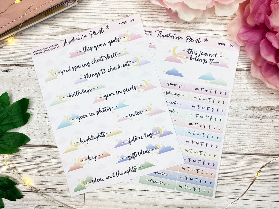 Pastel Clouds Yearly Journal Setup Kit | Decorative & Functional ...