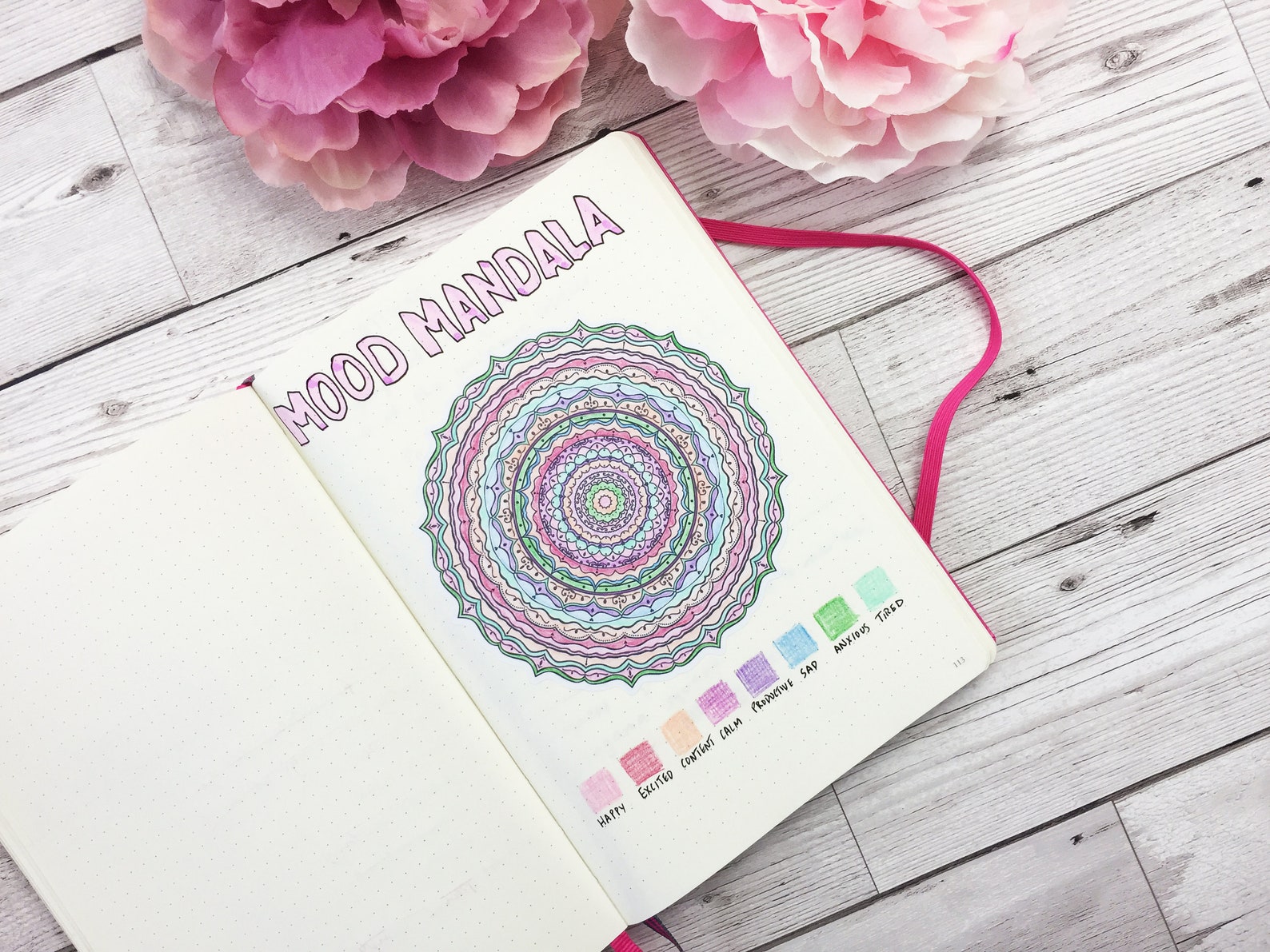 30 Day Mood Mandala Tracker Planner Sticker Bullet Journal | Etsy