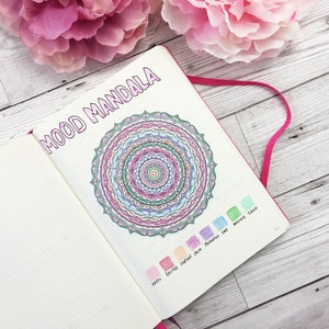 30 Day Mood Mandala Tracker Planner Sticker Bullet Journal Notes Pages ...