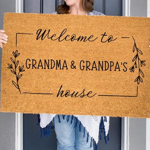 Welcome to Grandma & Grandpa's House, Grandparent Welcome Door Mat ...