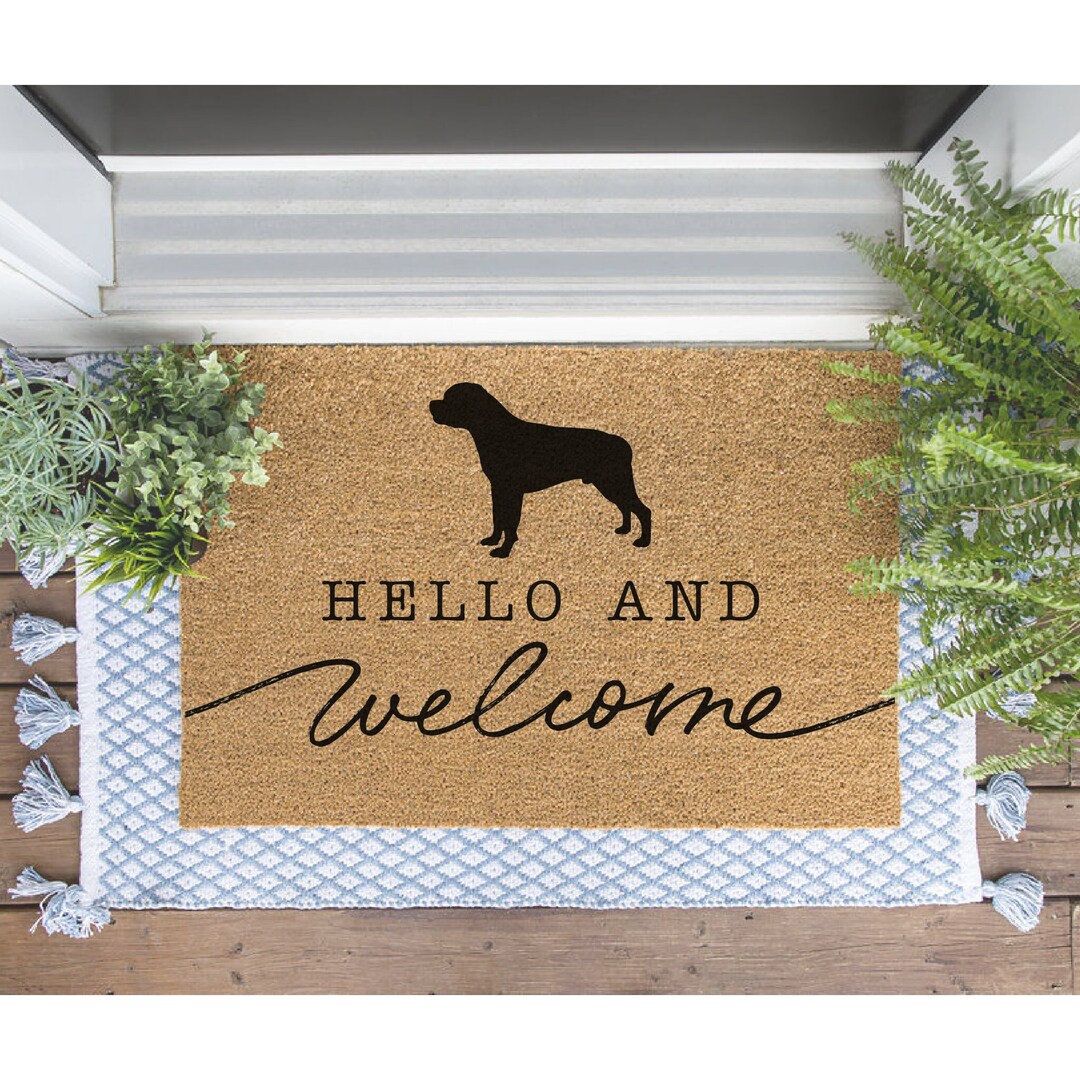 Rottweiler Welcome Mat, Rottweiler Doormat, Cute Dog Door Mat, Animal ...