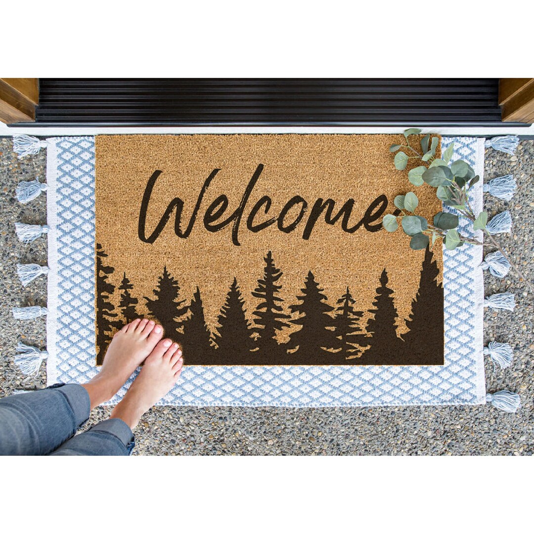 Trees Welcome Mat, Forest Doormat, Summer Porch Decor, Gift for ...