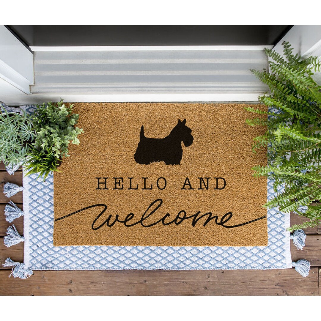 Scottish Terrier Welcome Mat, Scottie Doormat, Cute Dog Door Mat ...