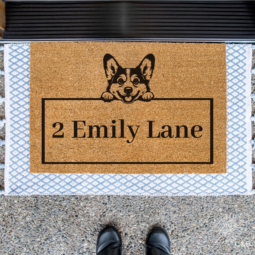 1 Custom Dog Welcome Mat, Personalized Dog Doormat, Cute Dog Door Mat ...