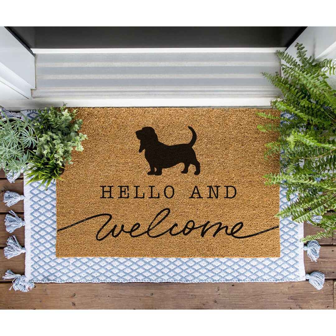 Basset Hound Welcome Mat, Basset Hound Doormat, Cute Dog Door Mat ...