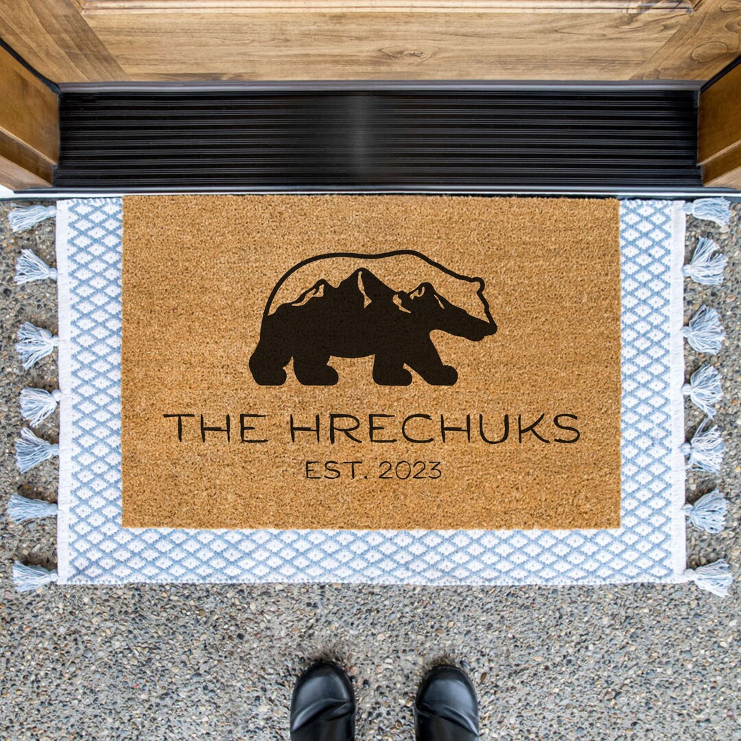 Mountain Bear Doormat, Family Door Mat, Animal Doormat, Animal Door Mat ...