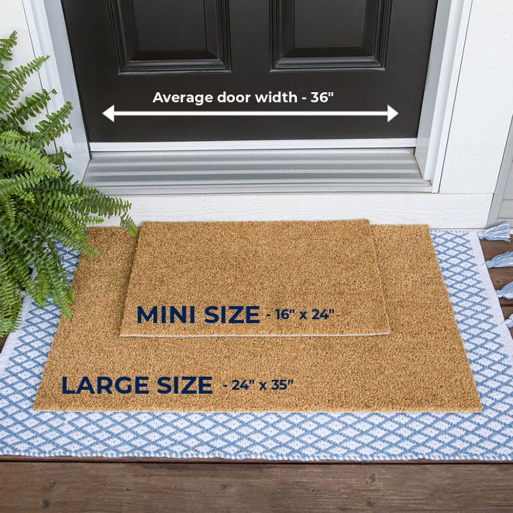 Aloha Rectangular Natural Coco Coir Door Mat With No Slip - Etsy
