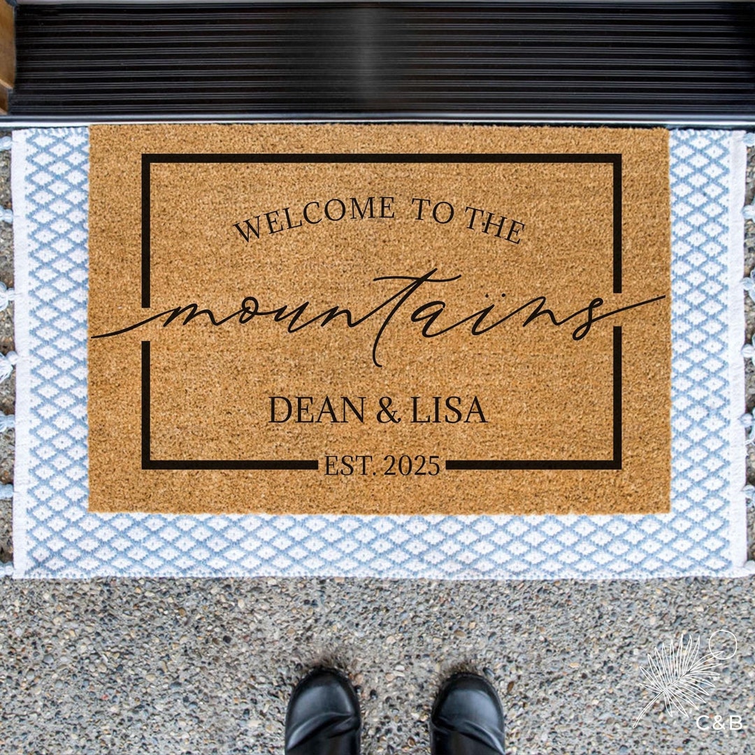 Welcome to the Mountains Personalized Doormat, Mountain House Doormat ...