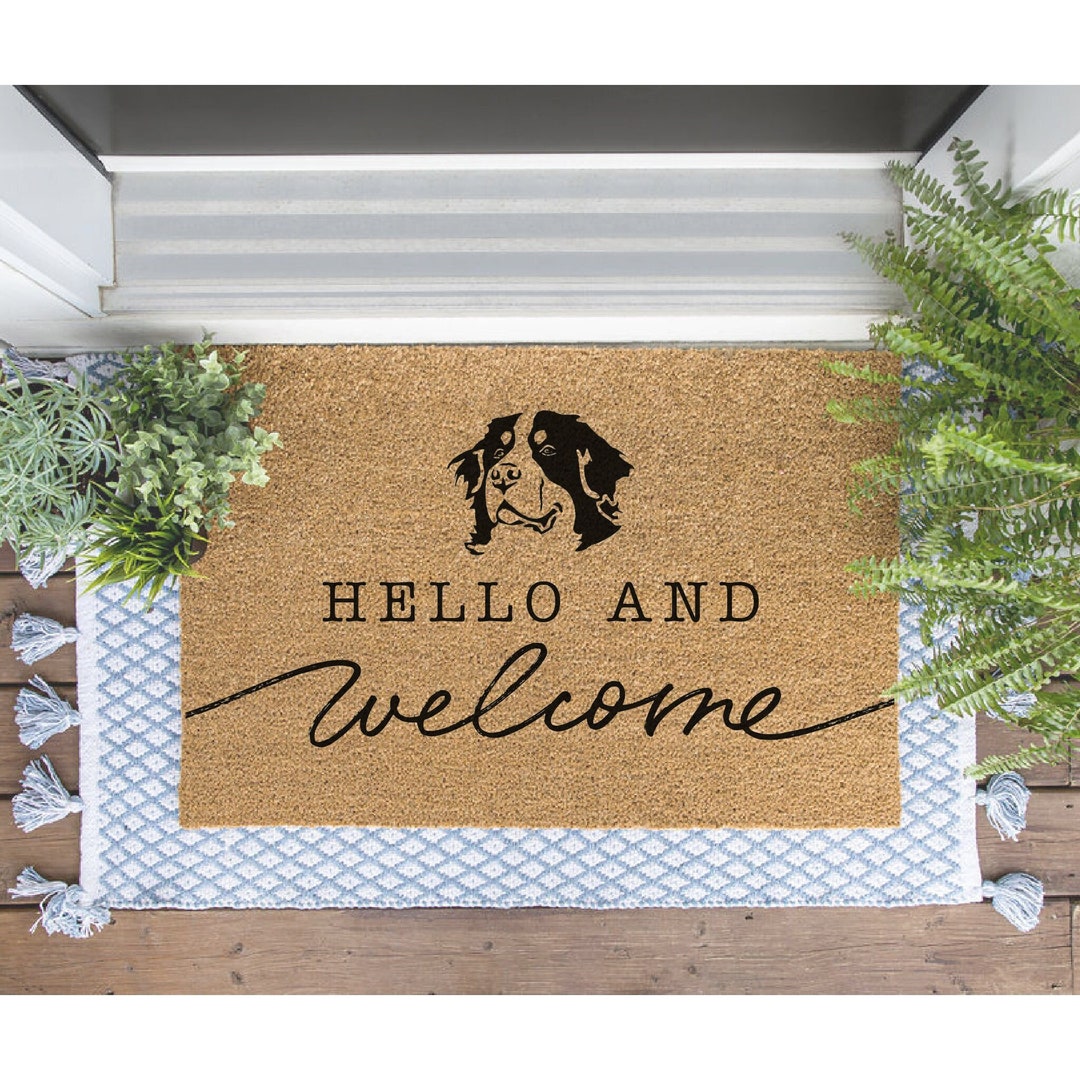 Bernese Mountain Dog Welcome Mat, Bernese Doormat, Cute Dog Door Mat ...