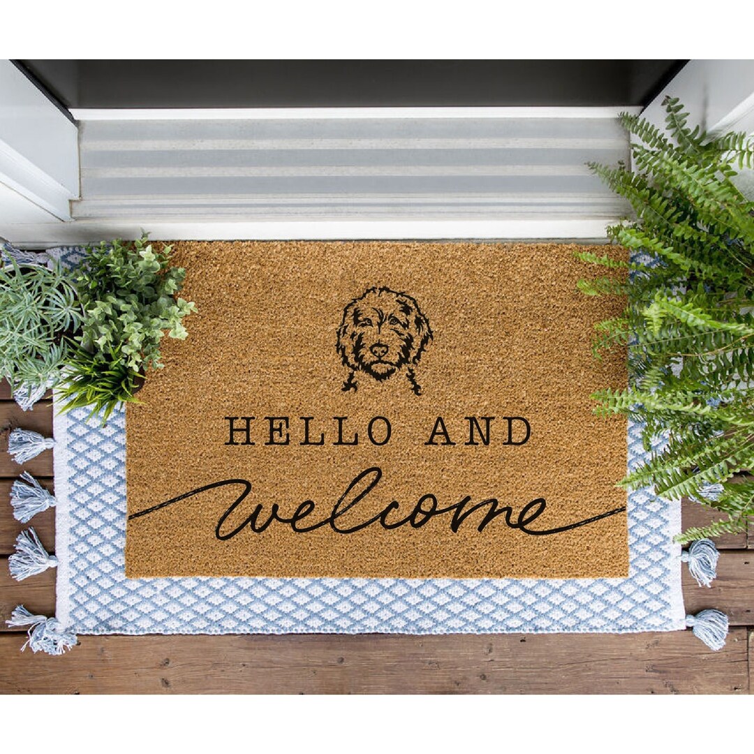 Doodle Welcome Mat, Doodle Doormat, Cute Dog Door Mat, Animal Front ...
