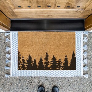 Forest Doormat, Tree Door Mat, Evergreen Front Doormat, Gift for ...