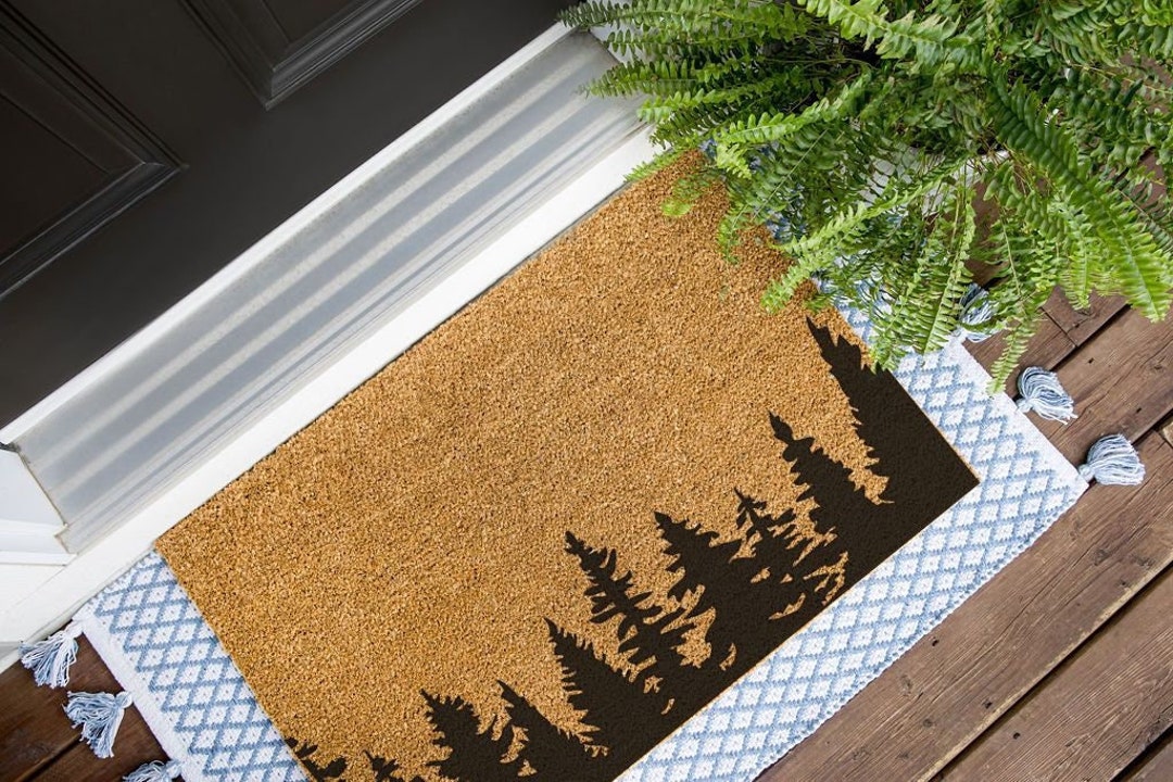 Forest Doormat, Tree Door Mat, Evergreen Front Doormat, Gift for ...