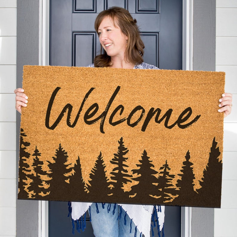 Trees Welcome Mat, Forest Doormat, Summer Porch Decor, Gift for ...