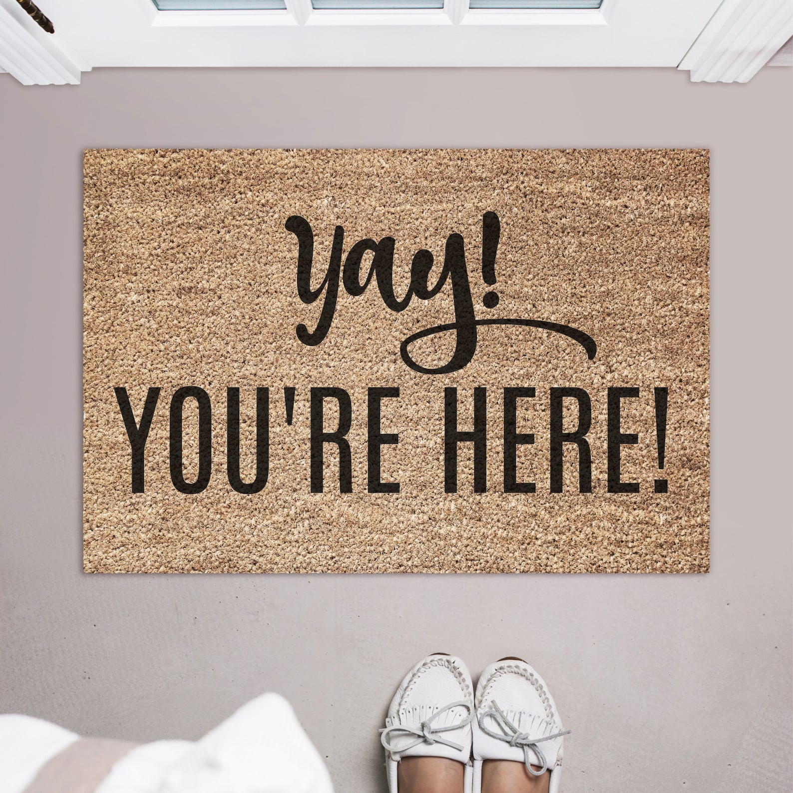 Yay You're Here Doormat / Welcome Mat / Door Mat / - Etsy