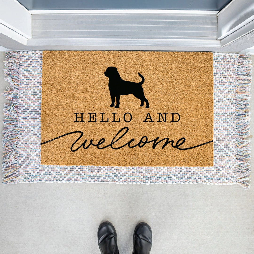 Rottweiler Welcome Mat, German Rottweiler Doormat, Rottie Dog Door Mat ...