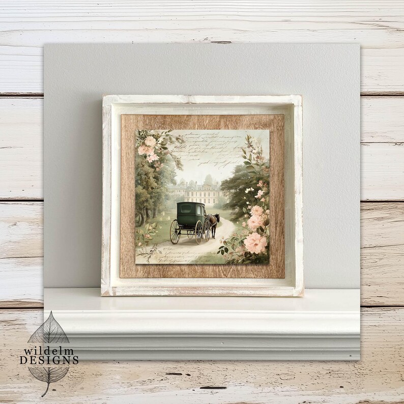 Jane Austen Framed Wall Art – Romantic Cottagecore Print Vintage Manor ...