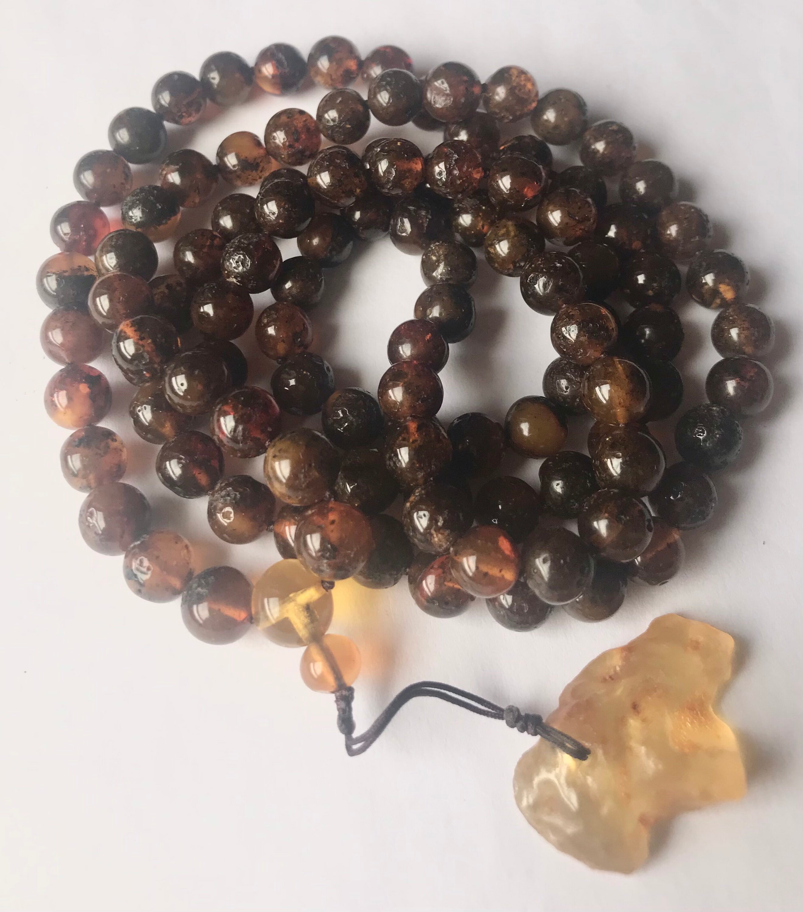 Old Amber Mala Necklace 108 Mala Beads Prayer Beads | Etsy