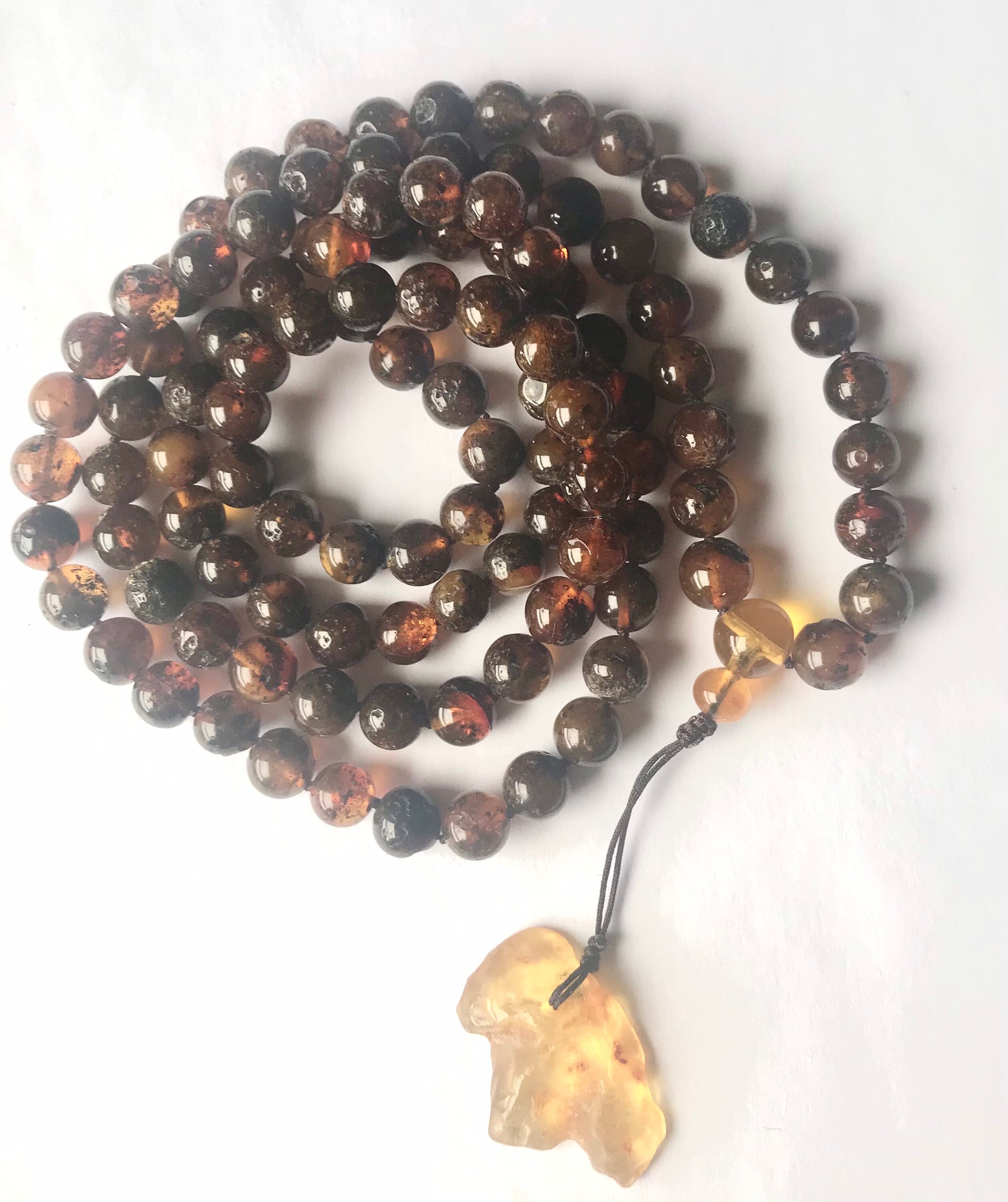 Old Amber Mala Necklace 108 Mala Beads Prayer Beads | Etsy