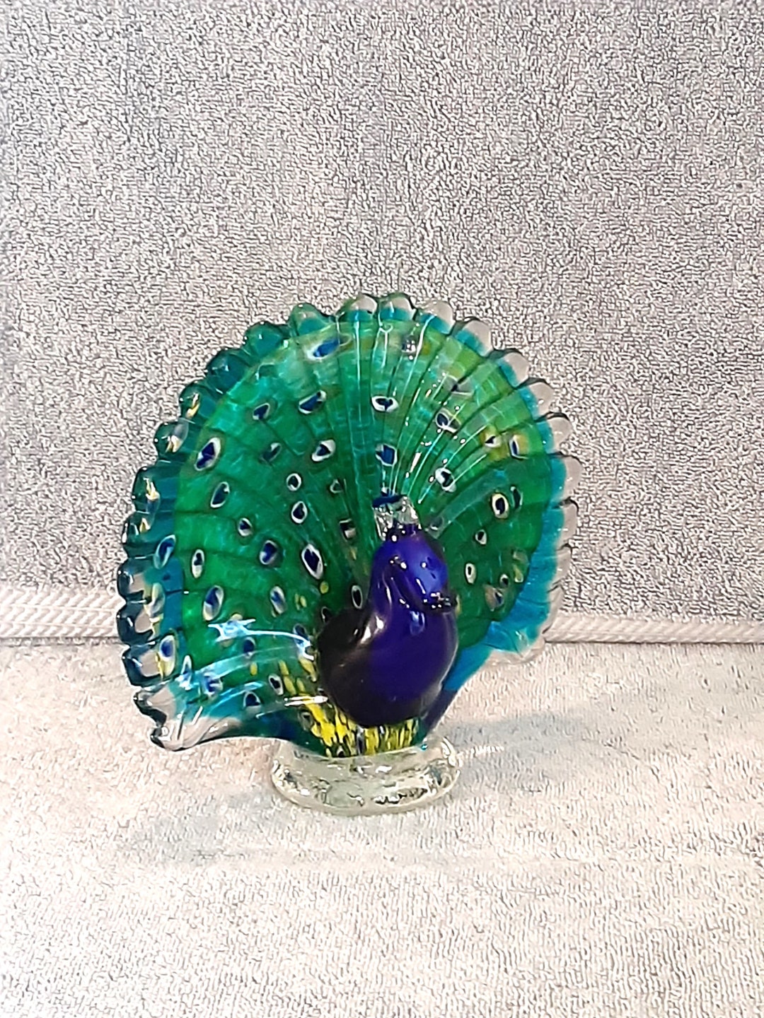 Art Glass Peacock Murano Style Peacock - Etsy