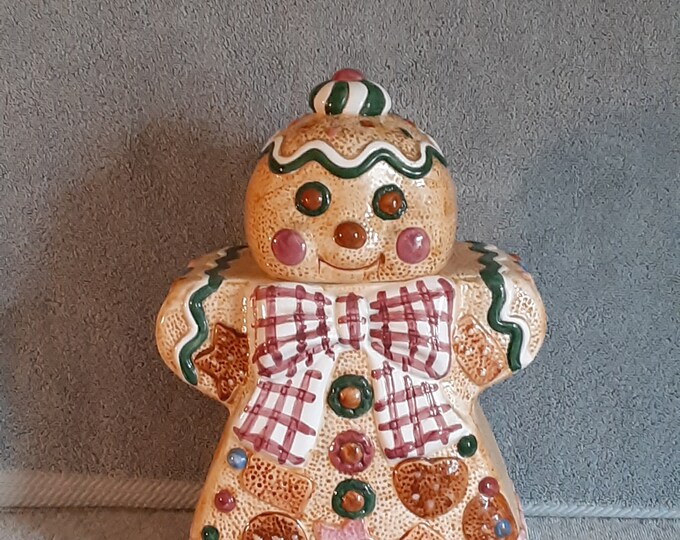 Cookie Jar Gingerbread Man Theme Treat Jar Christmas Theme Storage Jar ...