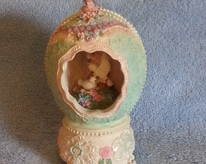 Music Box Faberge Style Egg Shaped Love Birds - Etsy