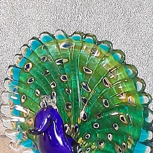 Art Glass Peacock Murano Style Peacock - Etsy