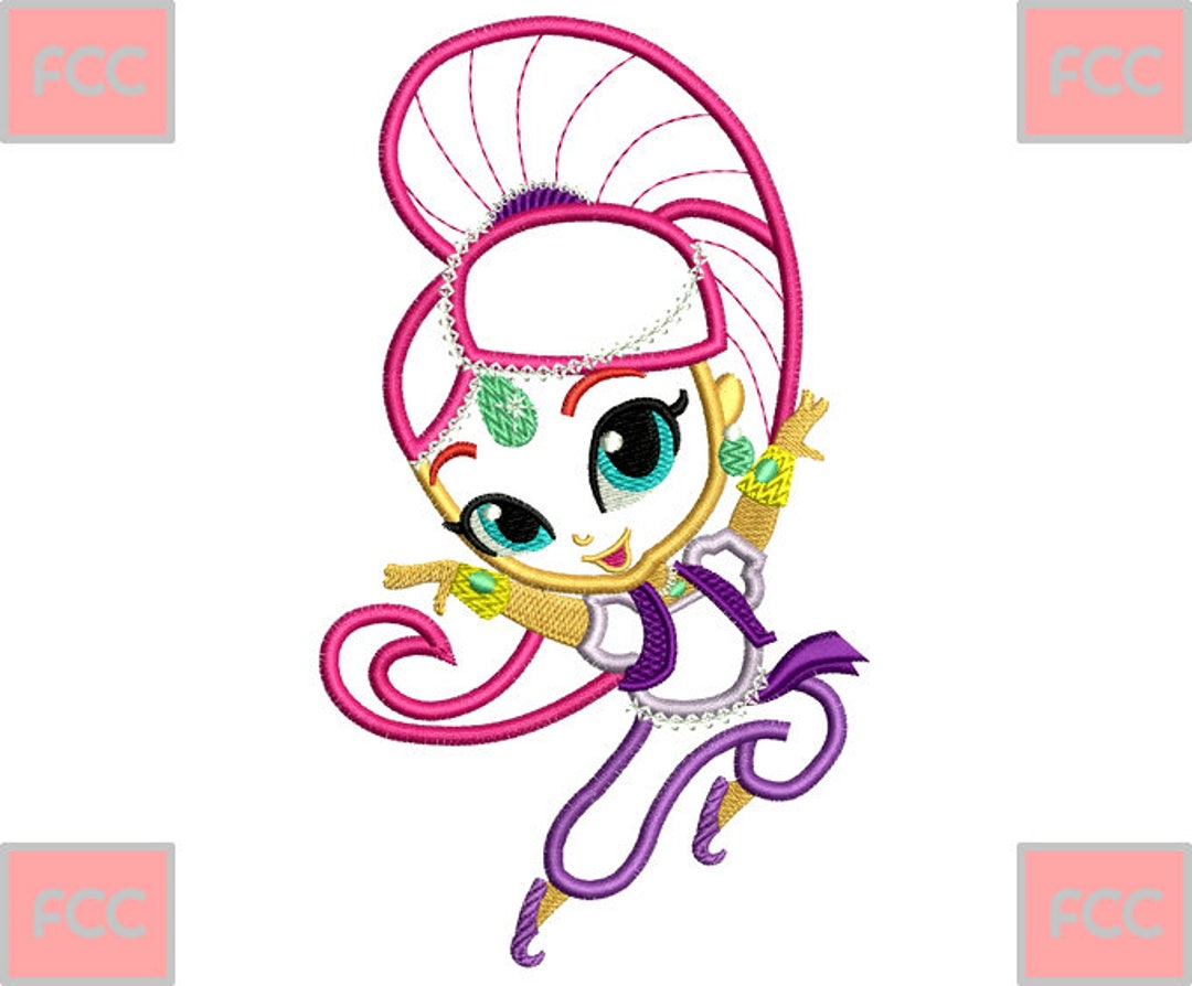 Beautiful Red Genie Applique Machine Embroidery Design in 3 Sizes ...