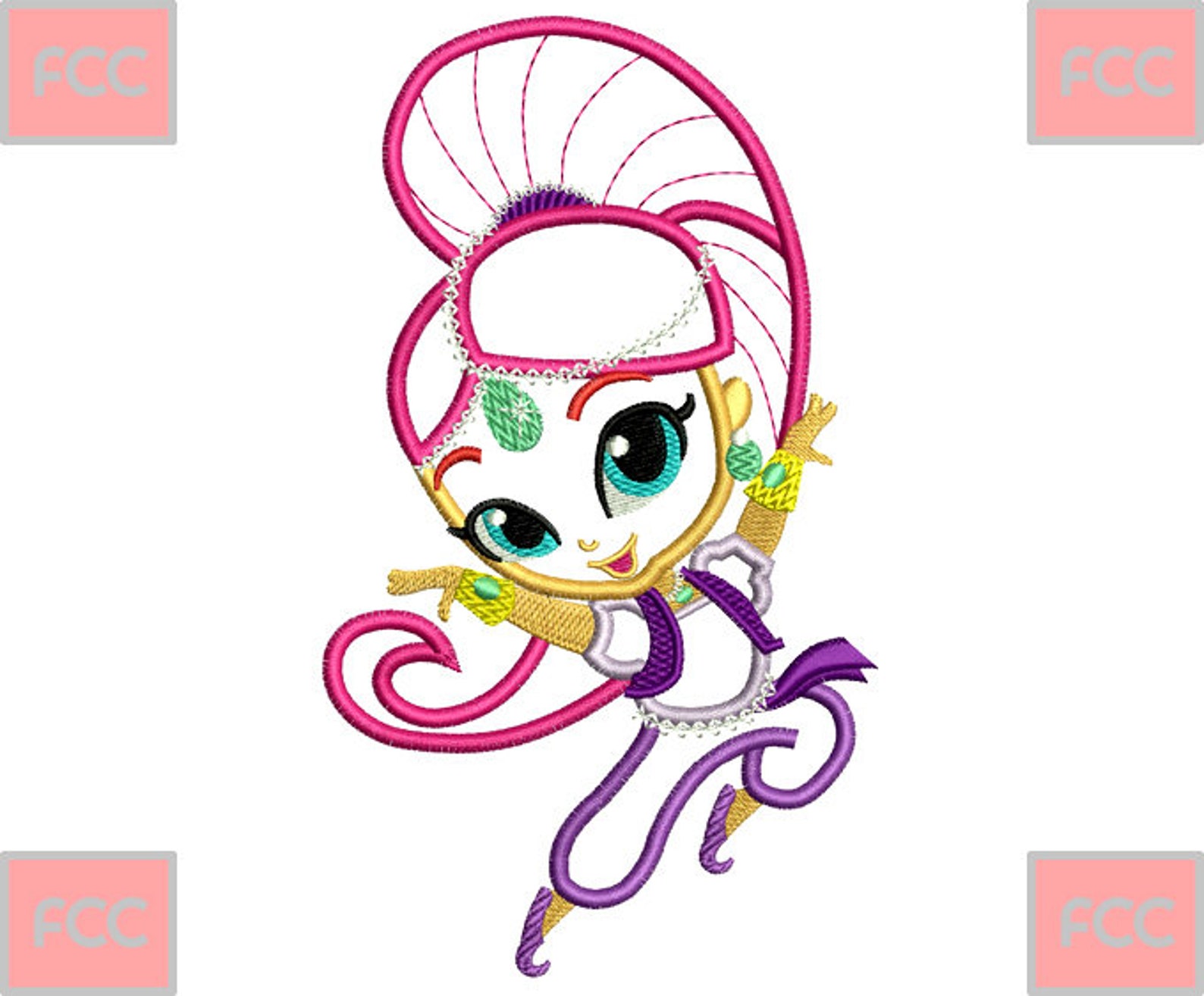 Beautiful Red Genie Applique Machine Embroidery Design in 3 - Etsy