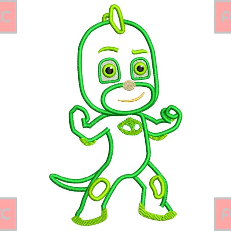 Gecko Applique - Etsy