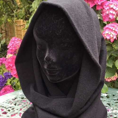 Pure Cashmere Hood / Snood Plain Knit Snood Cowl Scarf by - Etsy UK