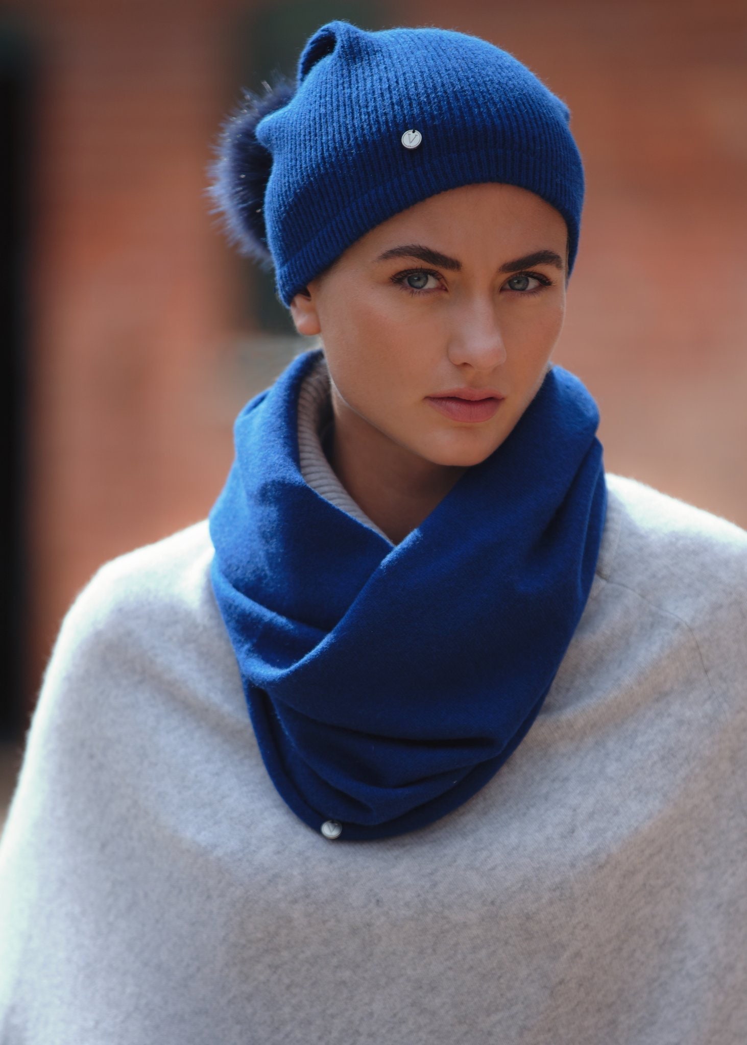 Pure cashmere hood / snood, plain knit snood, cowl, scarf, cashmere ...