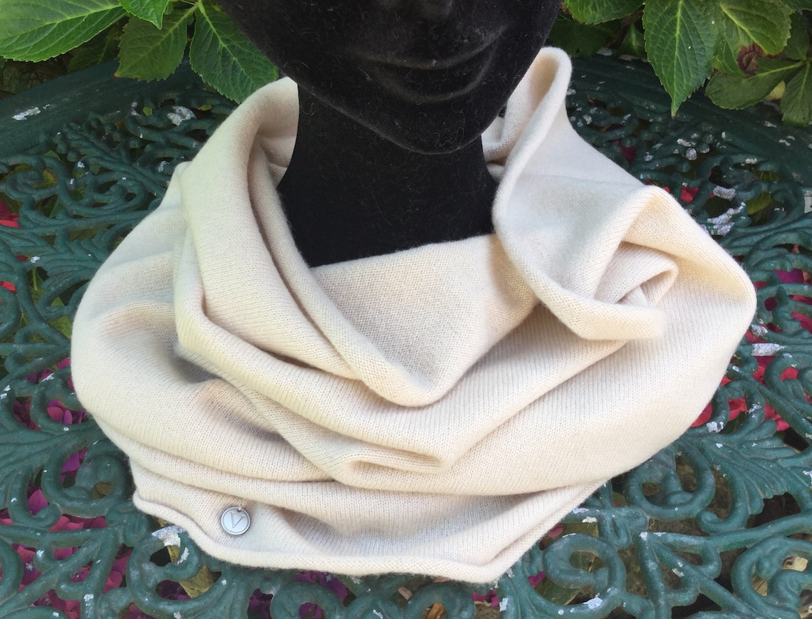 Pure Cashmere Hood / Snood, Plain Knit Snood, Cowl, Scarf by Willow ...