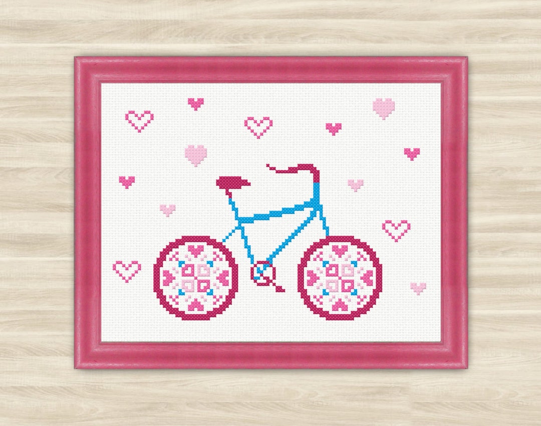 Buy 2 Get 1 Free Love Bicycle Cross Stitch Pattern PDF - Etsy