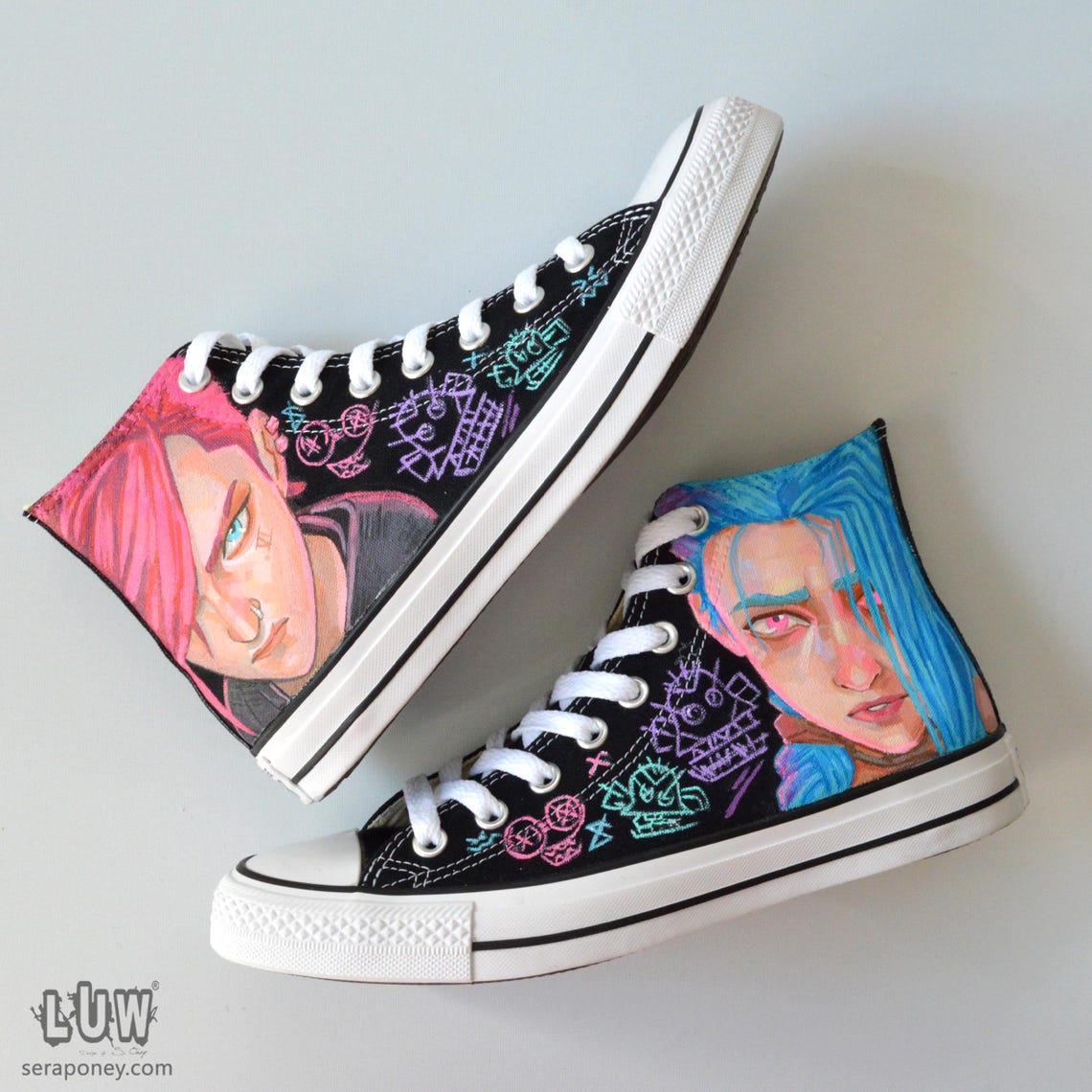 Hand-painted High-top Converse - Custom Design Inspired by Lol ...
