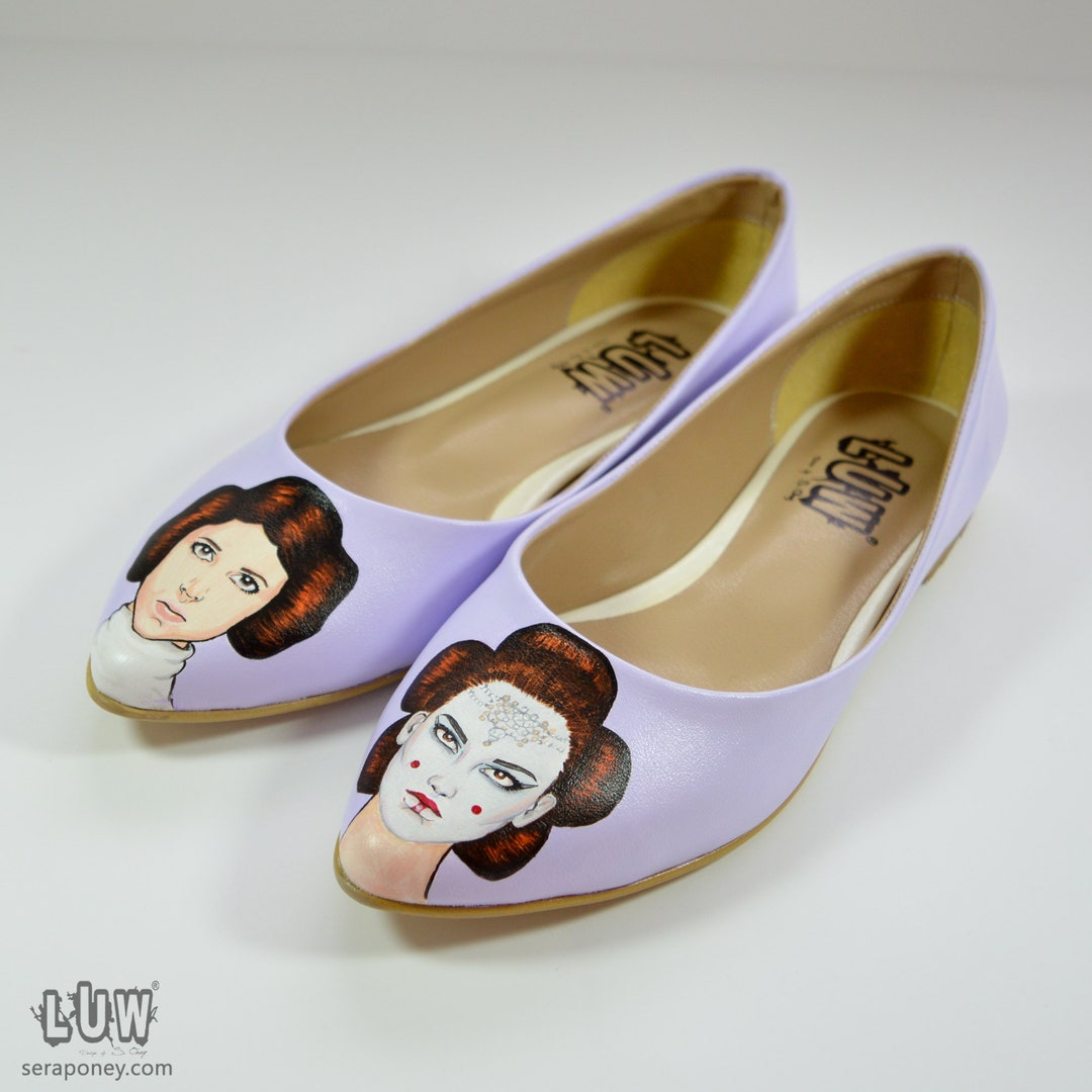 PADME & LEIA | Lilac Flats - Star Wars Custom Shoe, Pointed Toe Flat ...