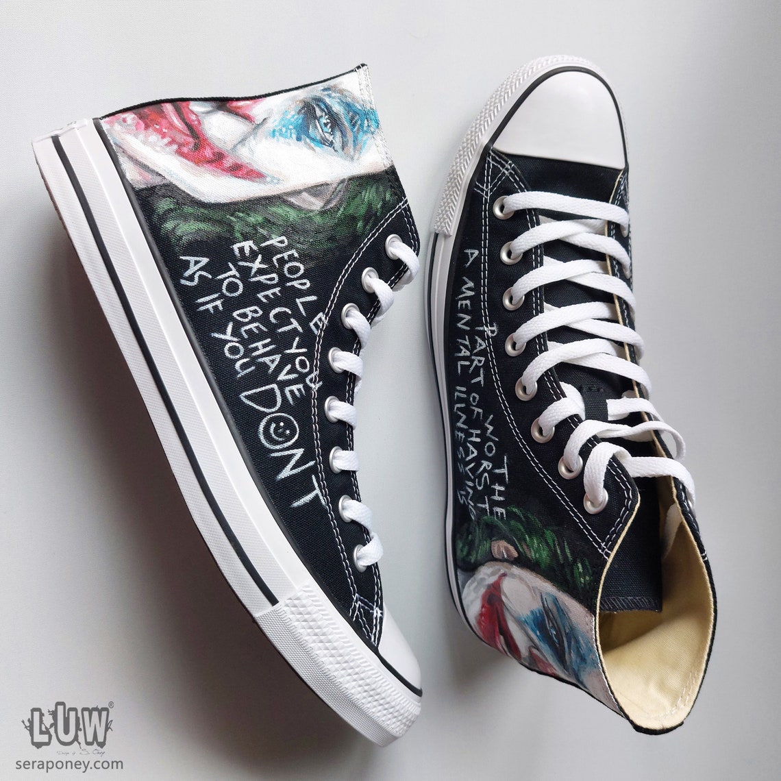 CLOWN Hi-top Custom Joker Converse the Joker Shoes, Comic Art Shoe ...