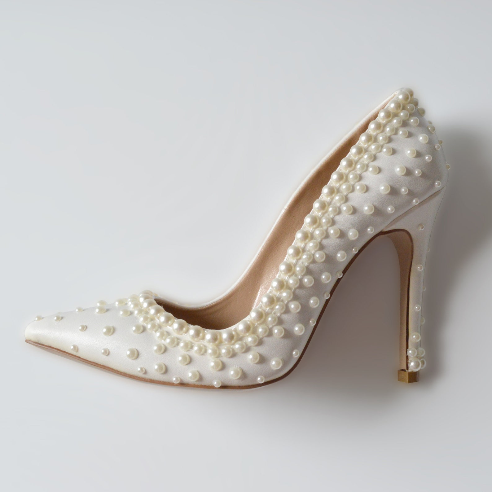 Wedding Shoes With Pearls | Bridal Heels With Handmade Pearls | Custom ...