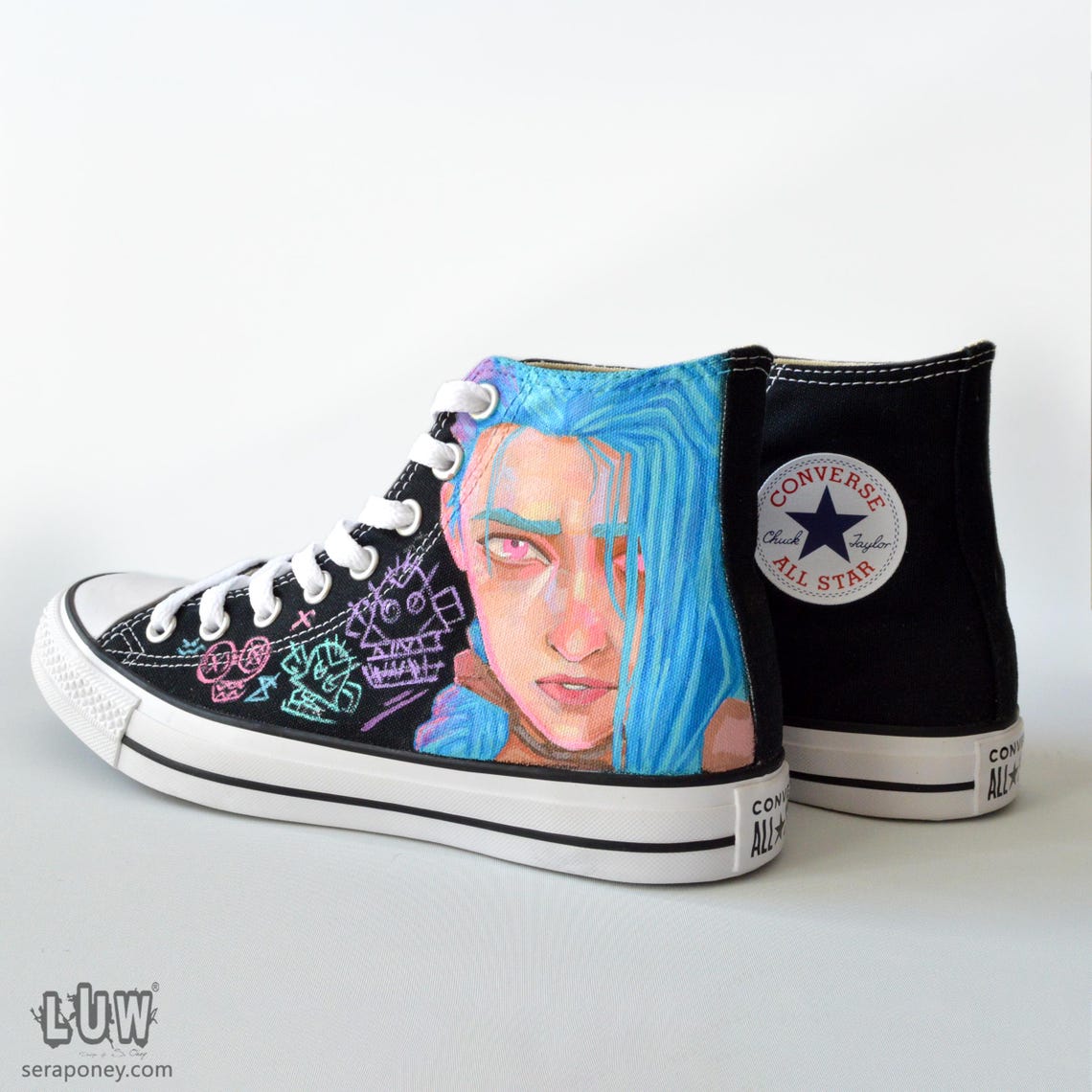 Hand-painted High-top Converse - Custom Design Inspired by Lol ...