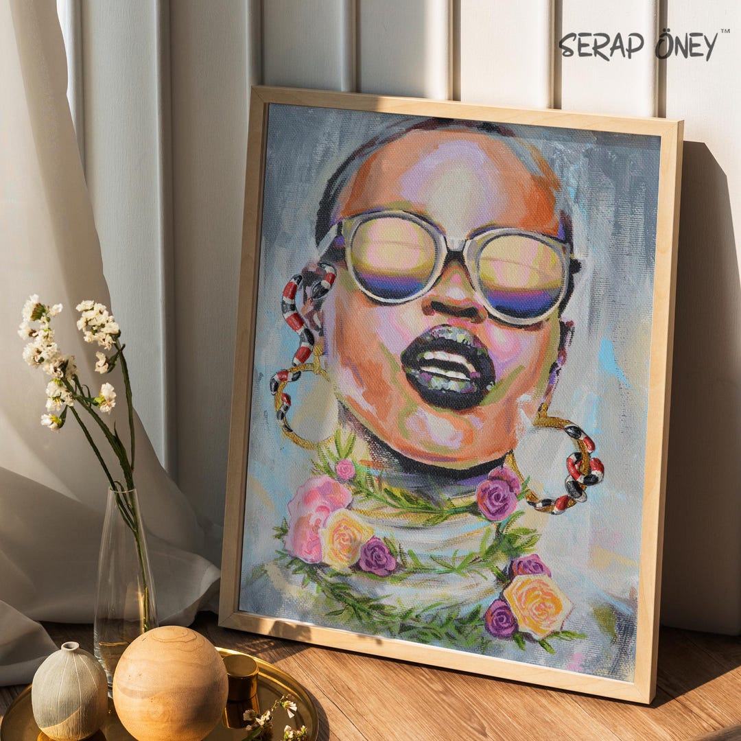 Unique Acrylic Portrait Painting, Custom Fashion Artwork, Personalized ...