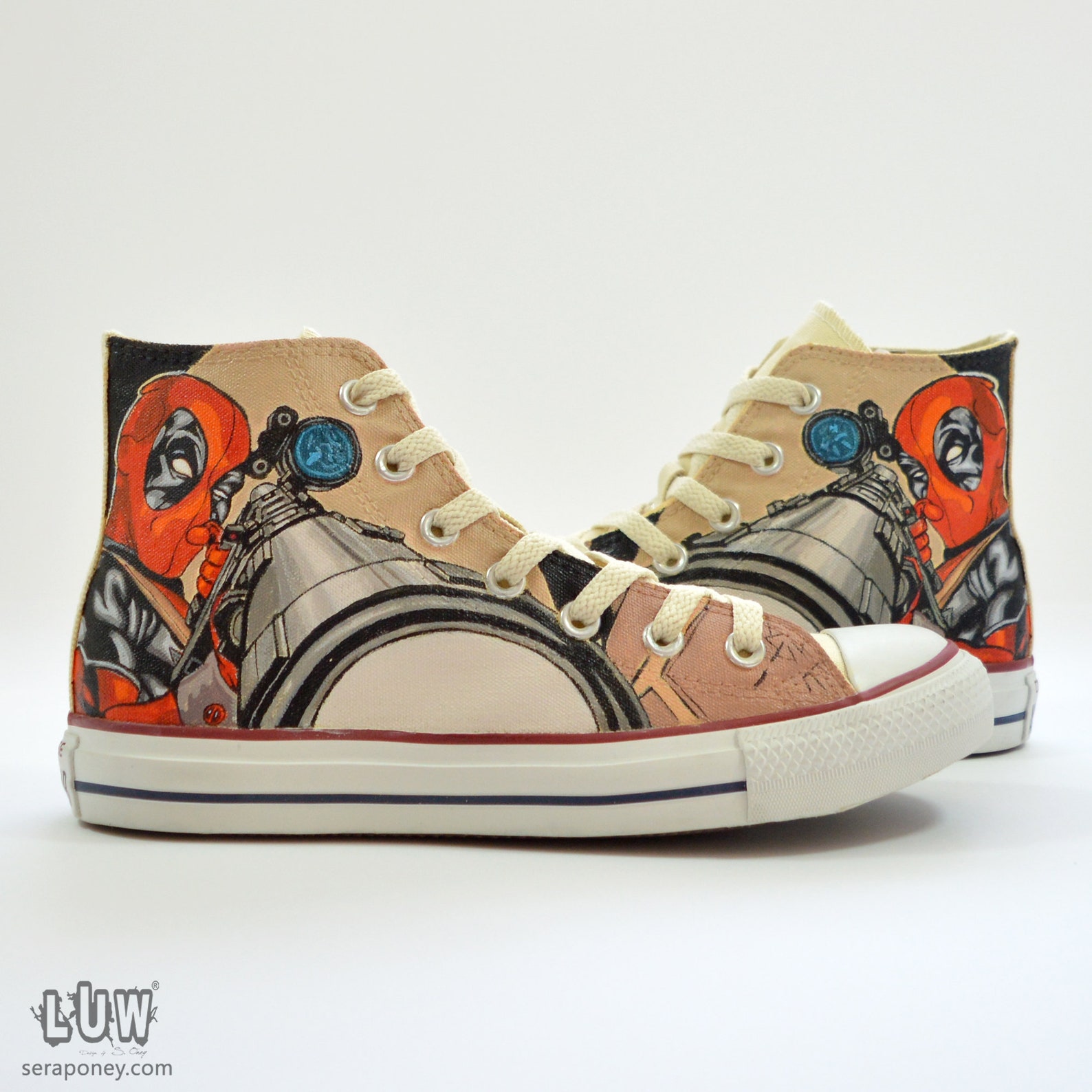 DEADPOOL | Hi-top - Custom Design Converse (deadpool Sneakers, Marvel ...