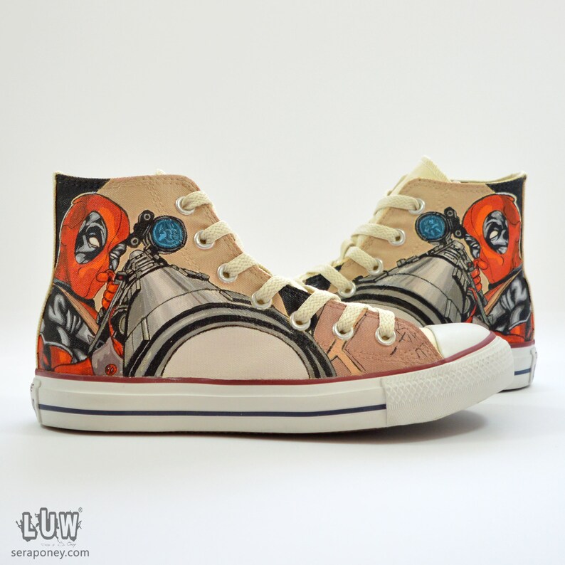 DEADPOOL | Hi-top - Custom Design Converse (deadpool Sneakers, Marvel ...