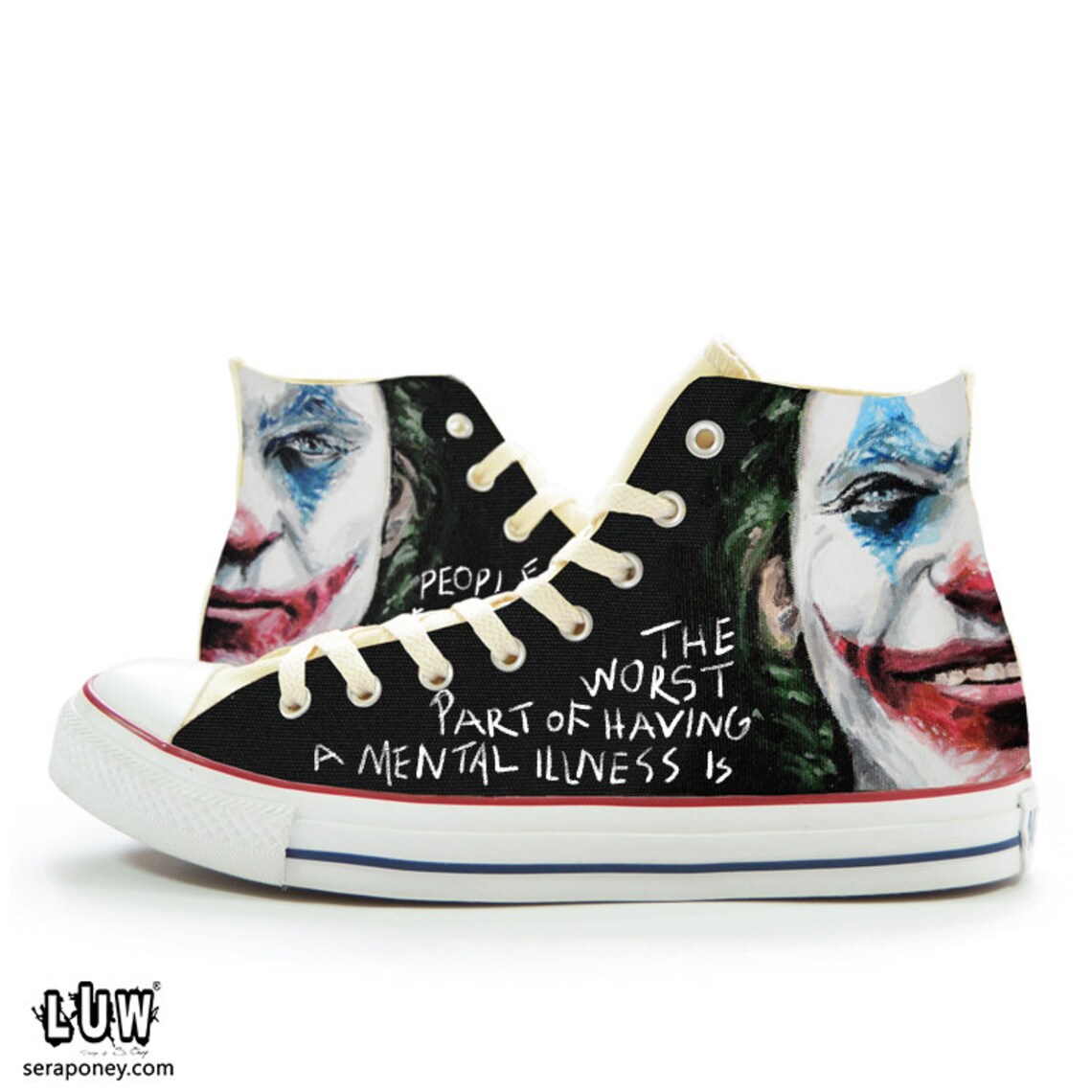 CLOWN Hi-top Custom Joker Converse the Joker Shoes, Comic Art Shoe ...