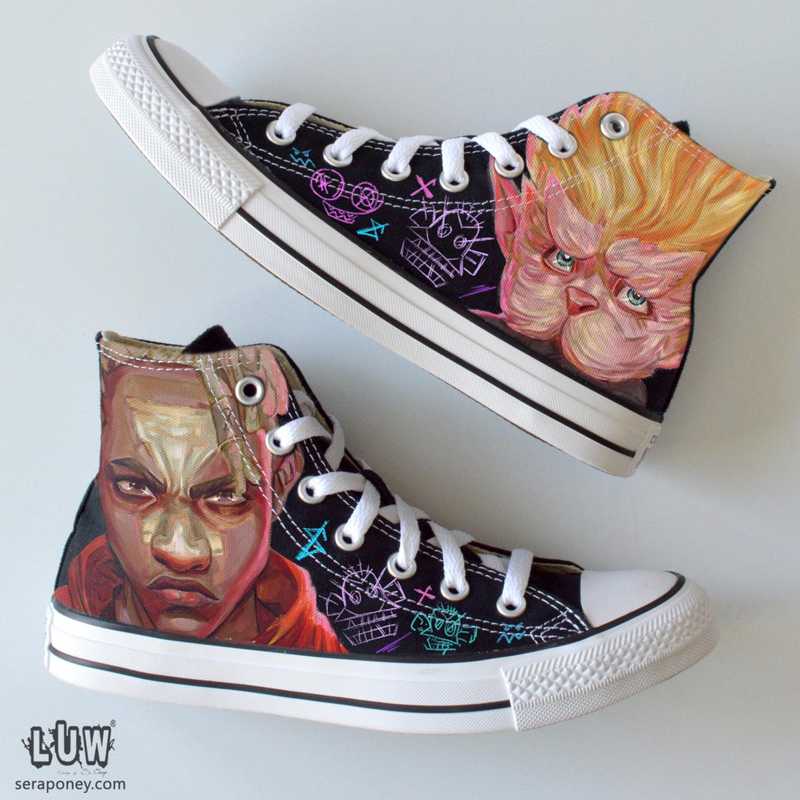 Hand-painted Hi-top Converse Shoes - LOL Champions Custom Sneakers ...