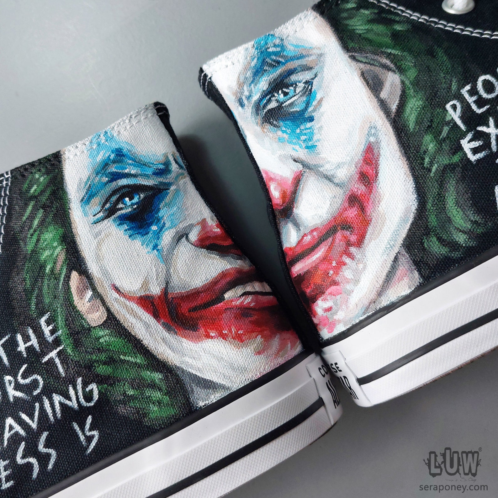 CLOWN Hi-top Custom Joker Converse the Joker Shoes, Comic Art Shoe ...