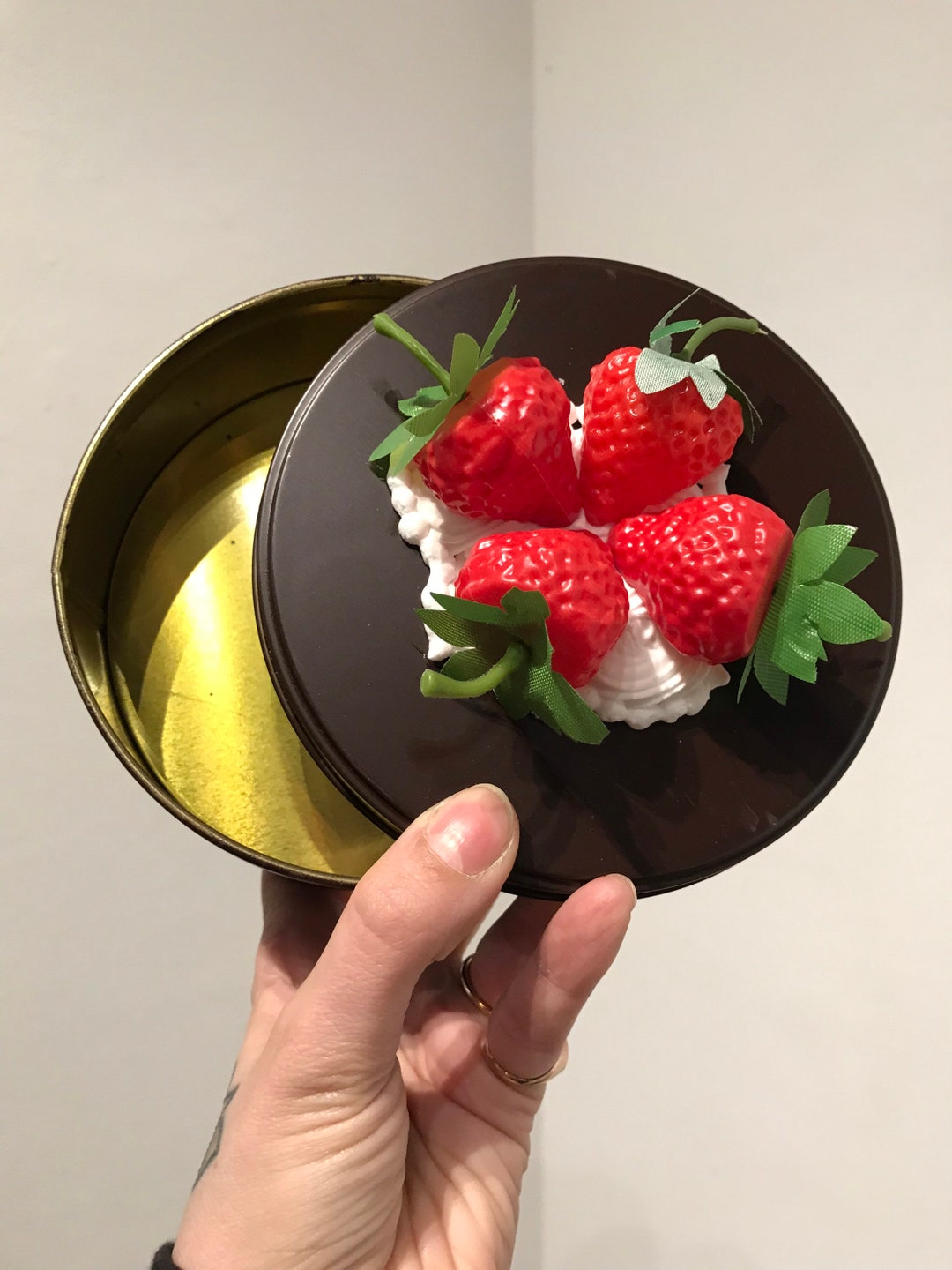 Frosted Fake Cake Storage Tin Strawberry Cute Jewelry Box Gift - Etsy