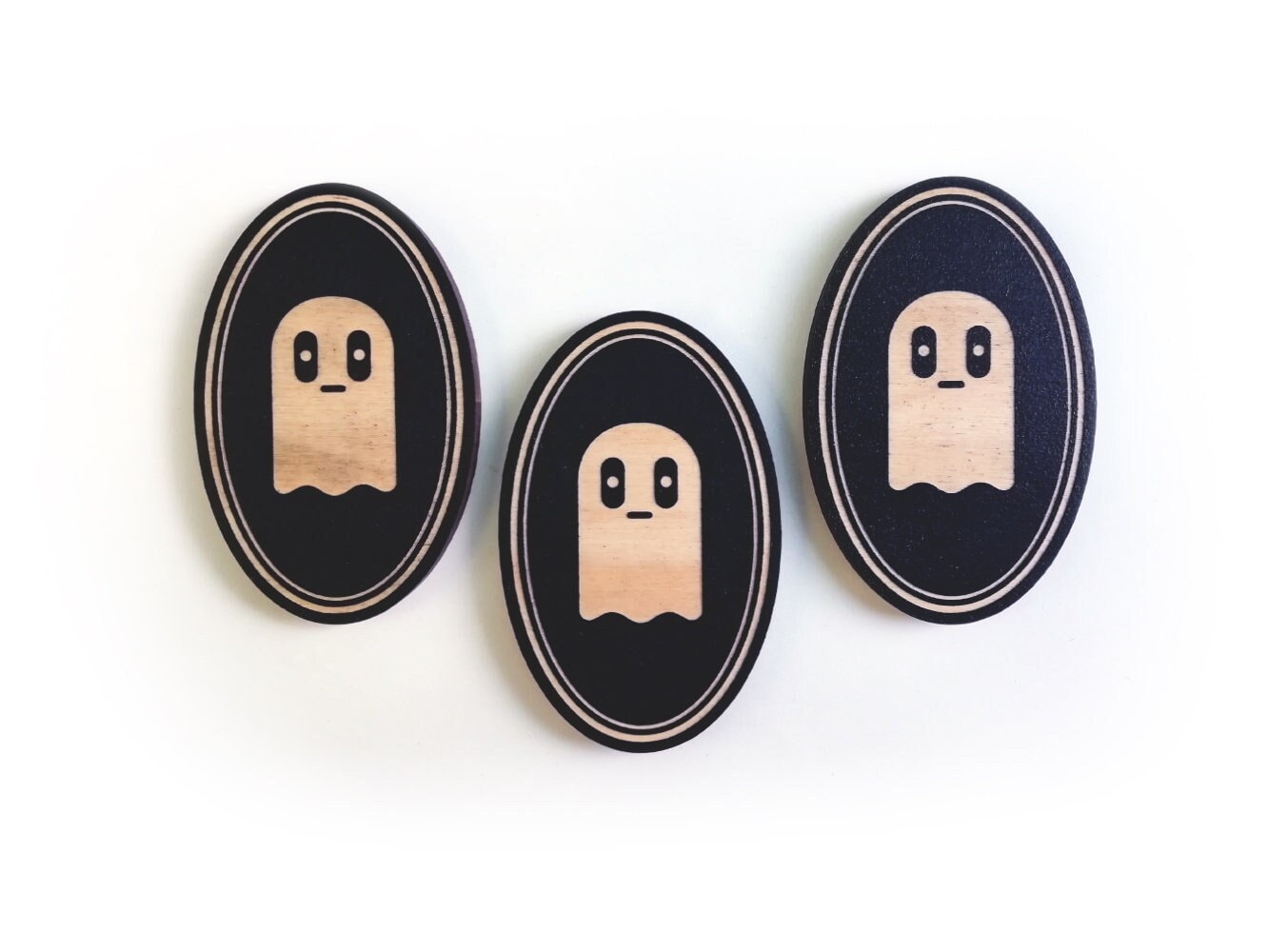Basic Boo - Small Engraved Ghost Woodcut / Goth Home Decor / Gothic ...