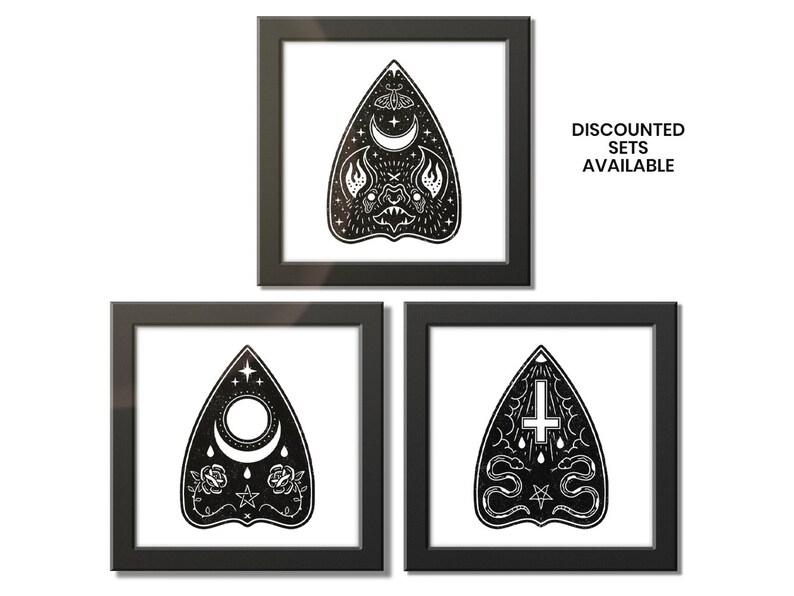 Cursed Square Gothic Planchette Print Witch Decor / Spirit | Etsy